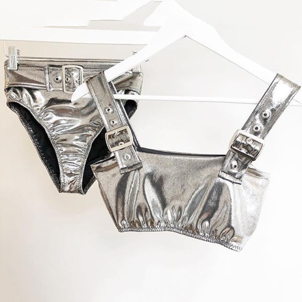 Leather Sequins Bikini Set Sexy Silver Bikinis Bling Swimsuit Women 20 ...