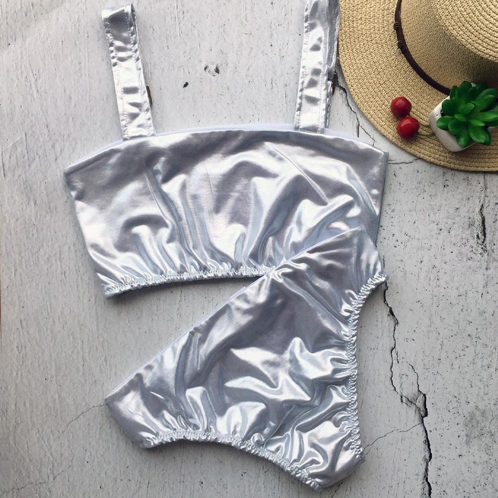 Leather Sequins Bikini Set Sexy Silver Bikinis Bling Swimsuit Women 20 ...