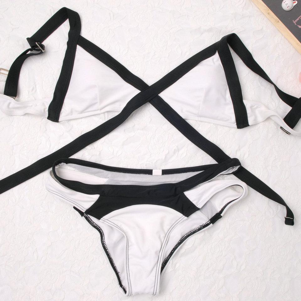 Parakini 2018 Summer New Swimsuit Sexy Bandage Bikinis Set Women Contr